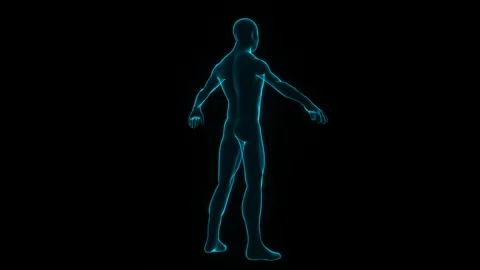 Human Skeleton With Body Transparent 3D Model Stock Footage ~ Royalty ...