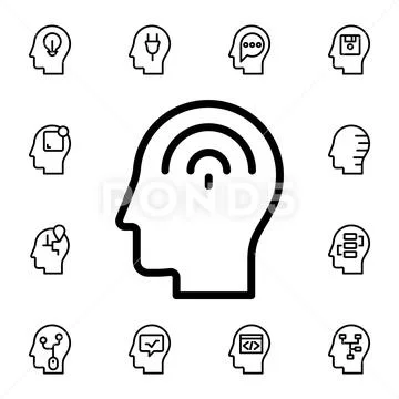Human, brain, contact flat vector icon in mind process pack ~ Clip Art #144573679