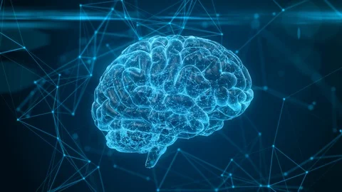 Human brain formed by revolving particle... | Stock Video | Pond5