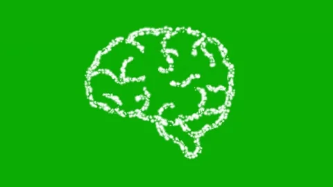 Human brain with glitter particles green... | Stock Video | Pond5