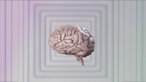 Human brain spinning against concentric ... | Stock Video | Pond5