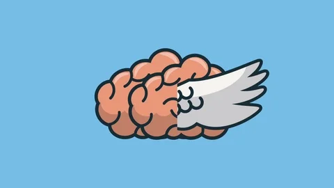 Human brain with wings HD animation | Stock Video | Pond5