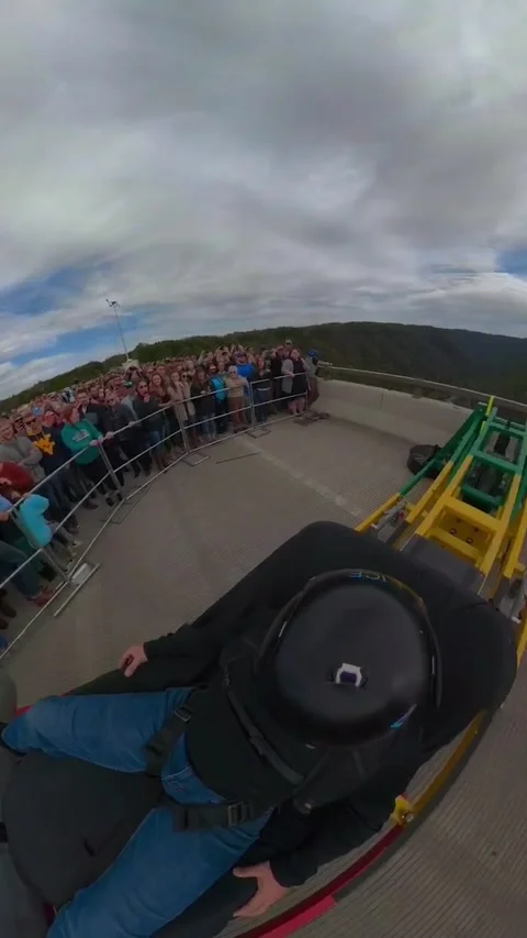 Human Catapult Extreme Base Jump, West V... | Stock Video | Pond5