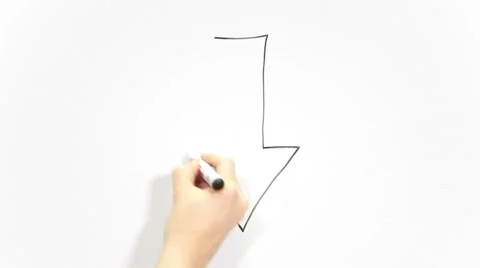 Human Caucasian hand drawing down arrow ... | Stock Video | Pond5