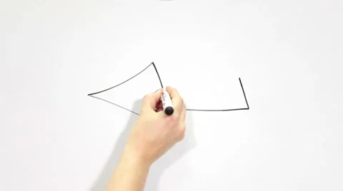Human Caucasian hand drawing left arrow ... | Stock Video | Pond5
