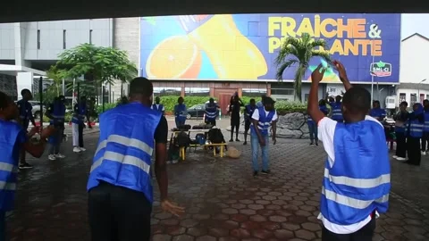 Human chain in Abidjan to mark Internati... | Stock Video | Pond5