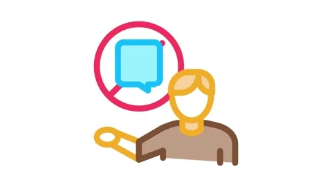 human crossed out quote frame Icon Anima... | Stock Video | Pond5