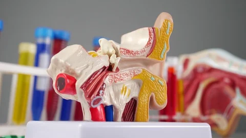 Human Ear Anatomy Model In a Laboratory ... | Stock Video | Pond5
