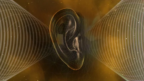 Human Ear with radio wave effect | Stock Video | Pond5