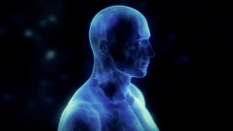 Human Energy Body Close-up Head and Zoom... | Stock Video | Pond5