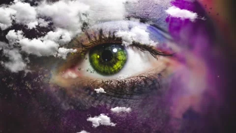 Human eye in clouds abstract background | Stock Video | Pond5