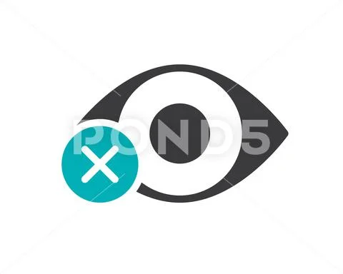 Human eye with cross checkmark colored icon. Disease visual system ...