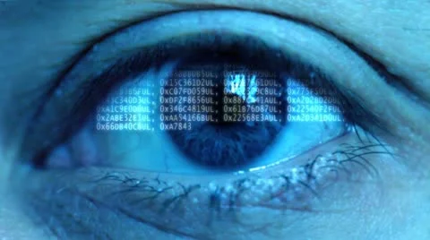 The human eye / + digits, numbers, codes... | Stock Video | Pond5