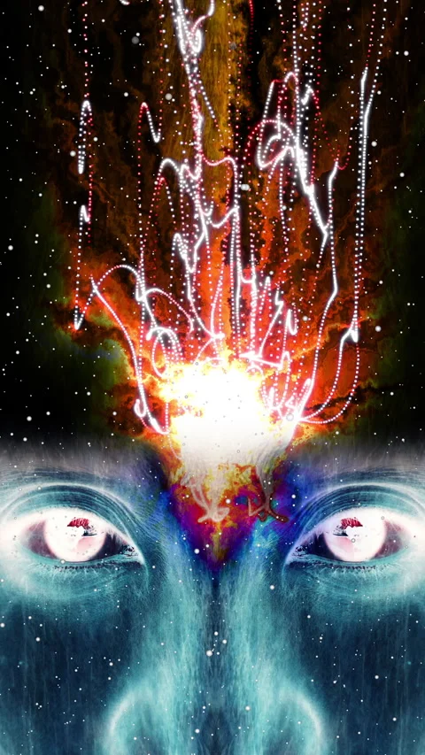 human Face Silhouette opens the third ey... | Stock Video | Pond5