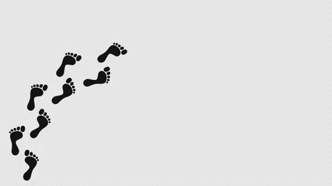 Human footprints animation. | Stock Video | Pond5