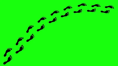 Human footprints, Step footprints paths,... | Stock Video | Pond5