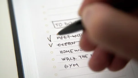 Human hand marking done task on to do li... | Stock Video | Pond5