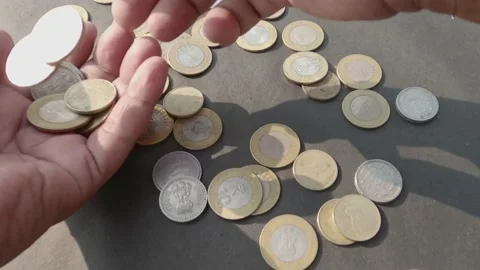 Human hand picking up Indian Rupee Coins... | Stock Video | Pond5