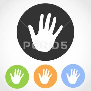 Human hand print icons. Vector illustration.: Graphic #73519473