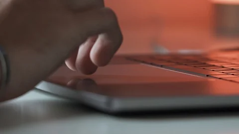 Human hand scrolling up and down on lapt... | Stock Video | Pond5