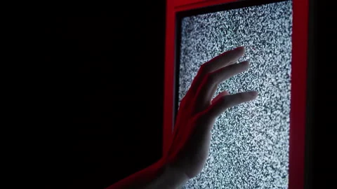 Human hand touching old retro television... | Stock Video | Pond5