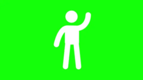 human icon waving hand animated stickman... | Stock Video | Pond5