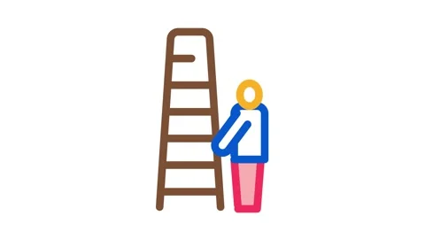 human with ladder Icon Animation | Stock Video | Pond5