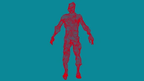 A human model of red moving lines and gr... | Stock Video | Pond5