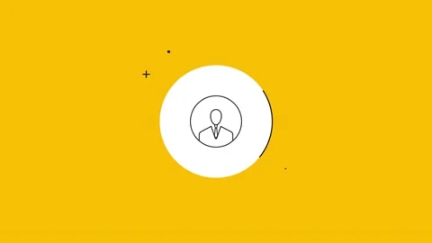 Human profile icon in white circle with ... | Stock Video | Pond5