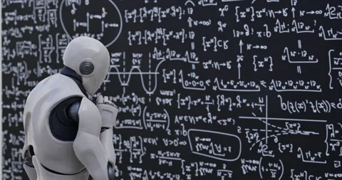 Human-like robot thinking out loud. Conc... | Stock Video | Pond5