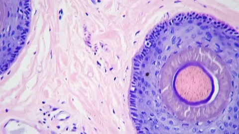 Human skin shown with hair follicles in ... | Stock Video | Pond5