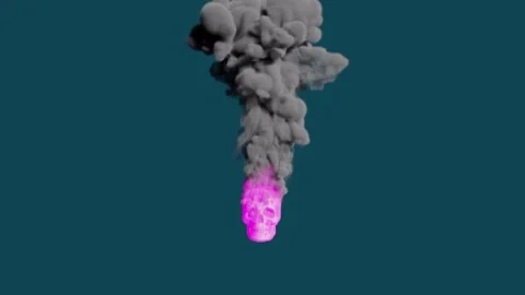 human skull in fire with chroma key | Stock Video | Pond5