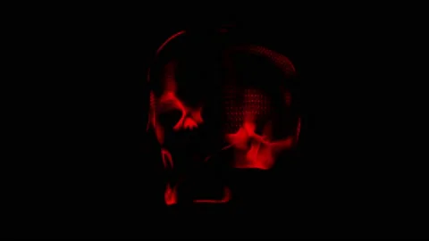 A human skull with red flashes rotates o... | Stock Video | Pond5