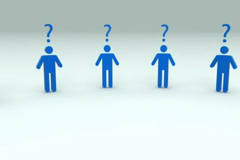 human symbols with question marks above ... | Stock Video | Pond5