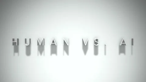 human vs. ai 3D title animation white te... | Stock Video | Pond5