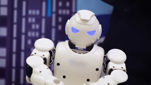Humanoid robot dance. Close up of smart ... | Stock Video | Pond5