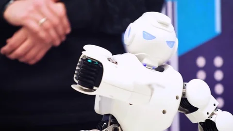Humanoid robot dance. Close up of smart ... | Stock Video | Pond5