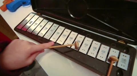 Humans hand play metallophone with old t... | Stock Video | Pond5