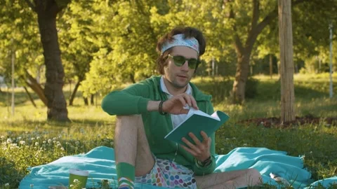 Humorous portrait of a funny freak man r... | Stock Video | Pond5