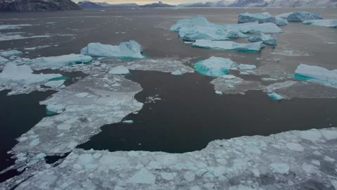 Humpback whale in sea ice and icebergs, ... | Stock Video | Pond5