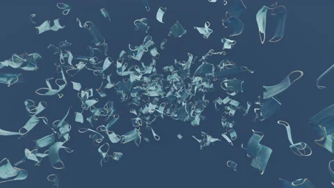 Hundreds of medical face masks falling d... | Stock Video | Pond5