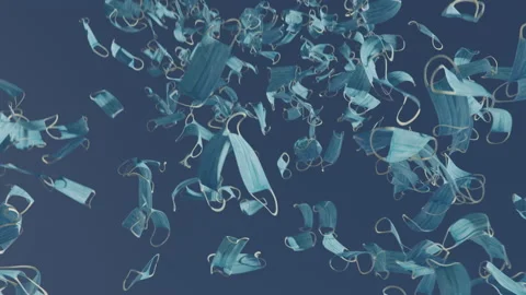Hundreds of medical face masks falling d... | Stock Video | Pond5