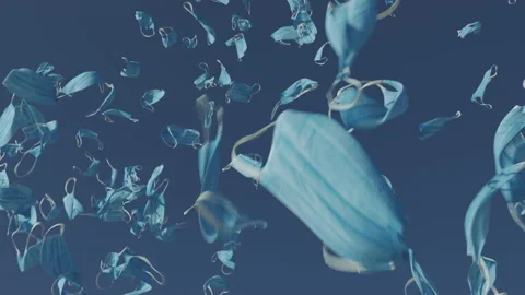 Hundreds of medical face masks falling d... | Stock Video | Pond5