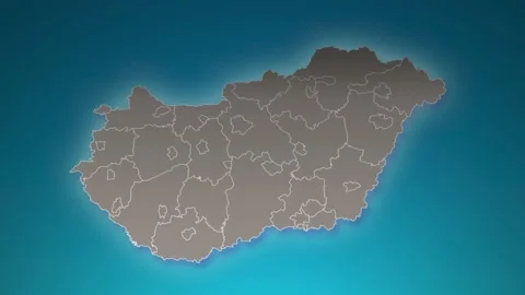 hungary country map with zoom in Realist... | Stock Video | Pond5