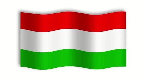 Hungary flag waving animation with white... | Stock Video | Pond5