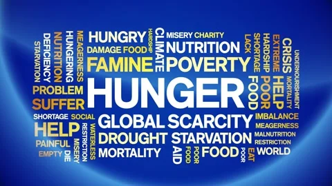 Hunger animated word cloud,animation tex... | Stock Video | Pond5