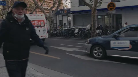 Huolala rental truck pulling out of Shan... | Stock Video | Pond5