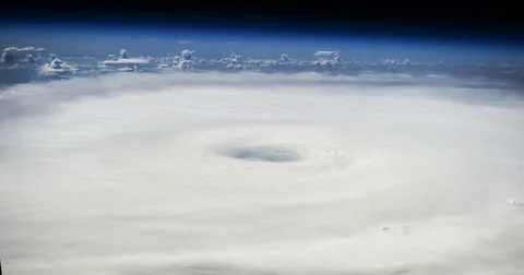 Hurricane Edouard Eye Side View From Spa... | Stock Video | Pond5