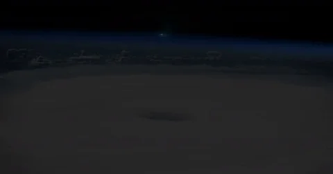Hurricane Edouard Eye Side View Blue Fla... | Stock Video | Pond5