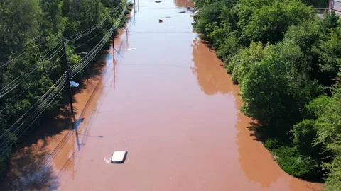 Hurricane Flood Aftermath from an aerial... | Stock Video | Pond5